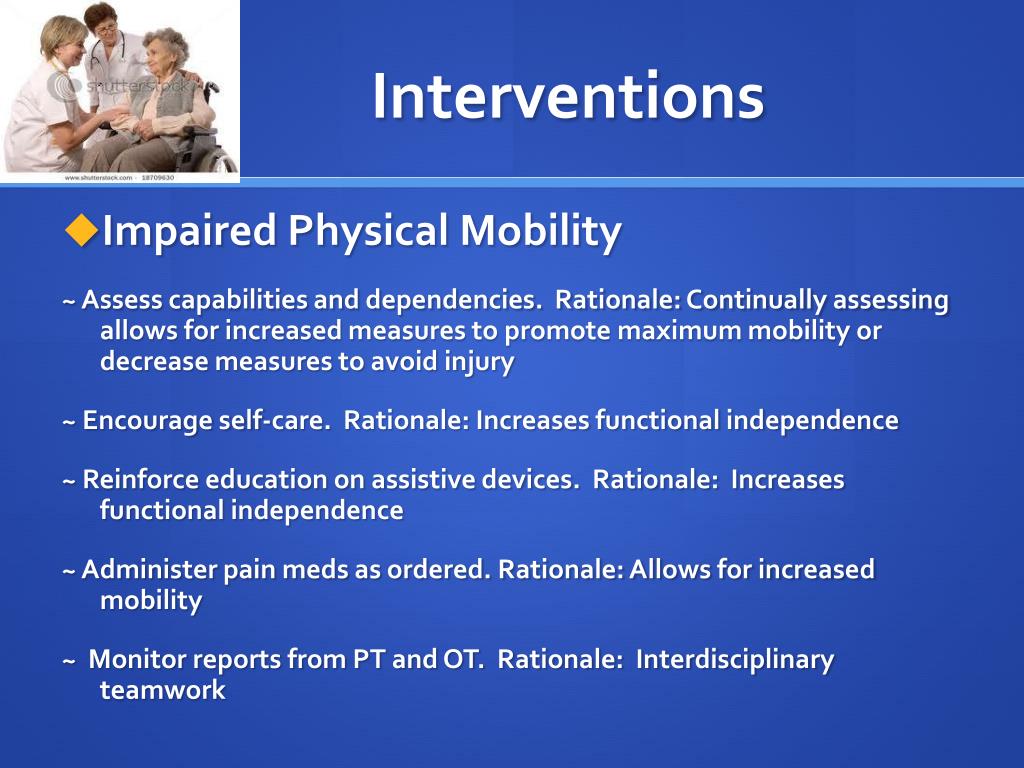 Impaired Physical Mobility Nursing Diagnosis and Nursing Care Plan ... Impaired Physical Mobility Nursing Diagnosis and Nursing Care Plan ...