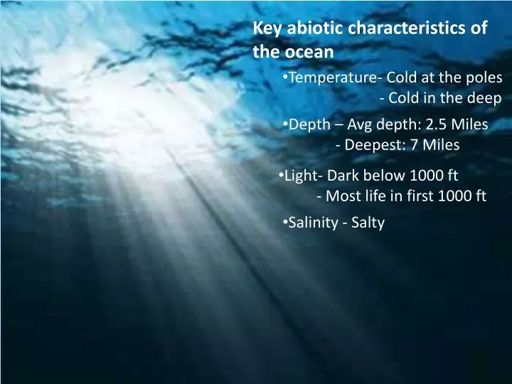 PPT - Key abiotic characteristics of the ocean PowerPoint Presentation ...
