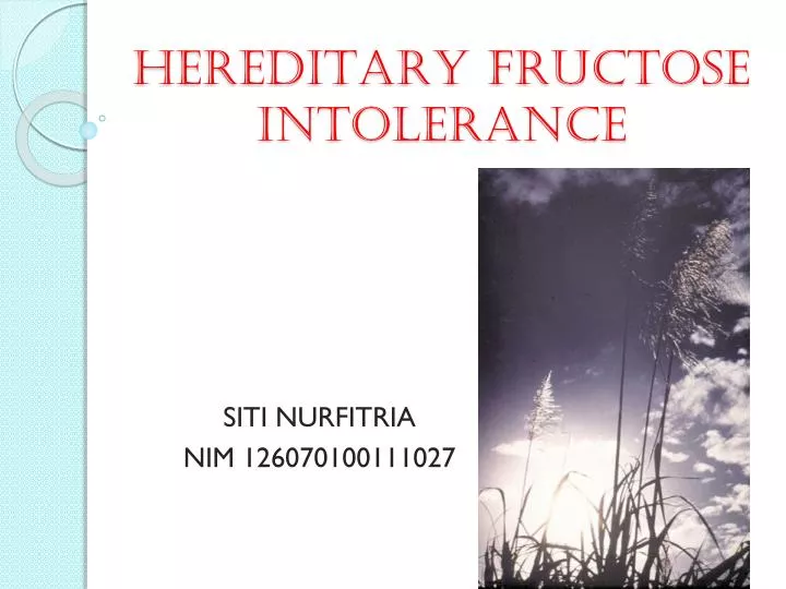 PPT - HEREDITARY FRUCTOSE INTOLERANCE PowerPoint Presentation, free ...