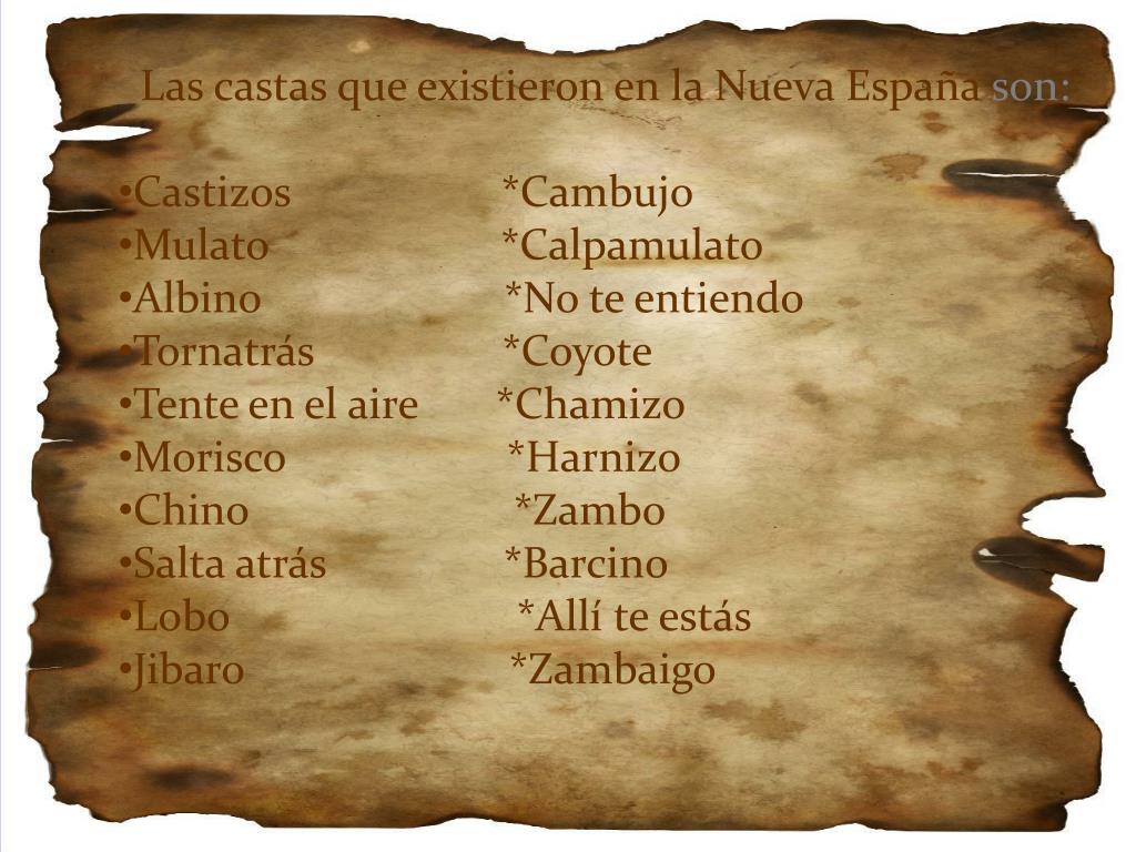PPT - Castas de la Nueva España PowerPoint Presentation, free download ...