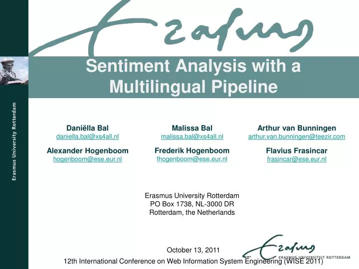 PPT - Sentiment Analysis with a Multilingual Pipeline PowerPoint ...