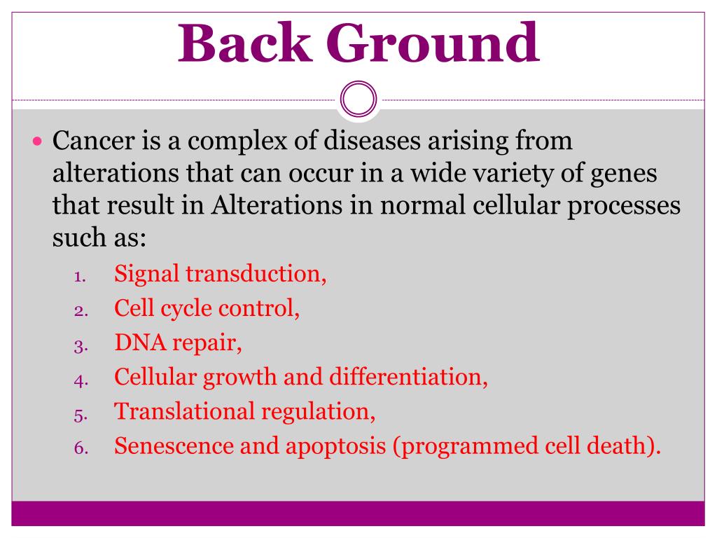 PPT - Molecular and Cellular Biology of Cancer PowerPoint Presentation ...