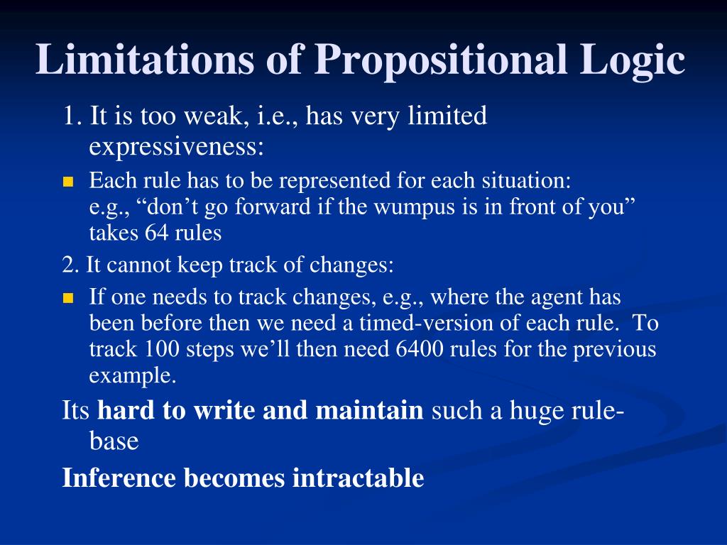 PPT Limitations Of Propositional Logic PowerPoint Presentation Free