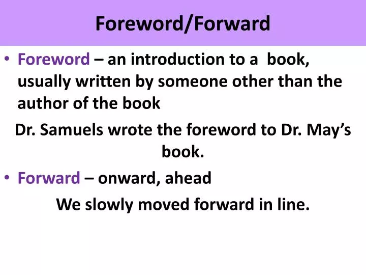 PPT - Foreword/Forward PowerPoint Presentation, free download - ID:2376603