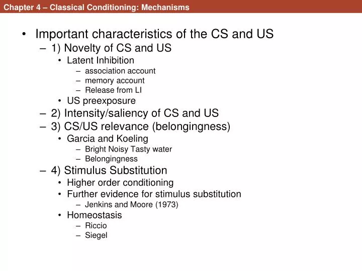 PPT - Chapter 4 – Classical Conditioning: Mechanisms PowerPoint ...