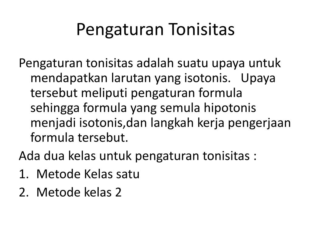 PPT - FORMULASI DAN TEKNOLOGI SEDIAAN STERIL PowerPoint Presentation ...