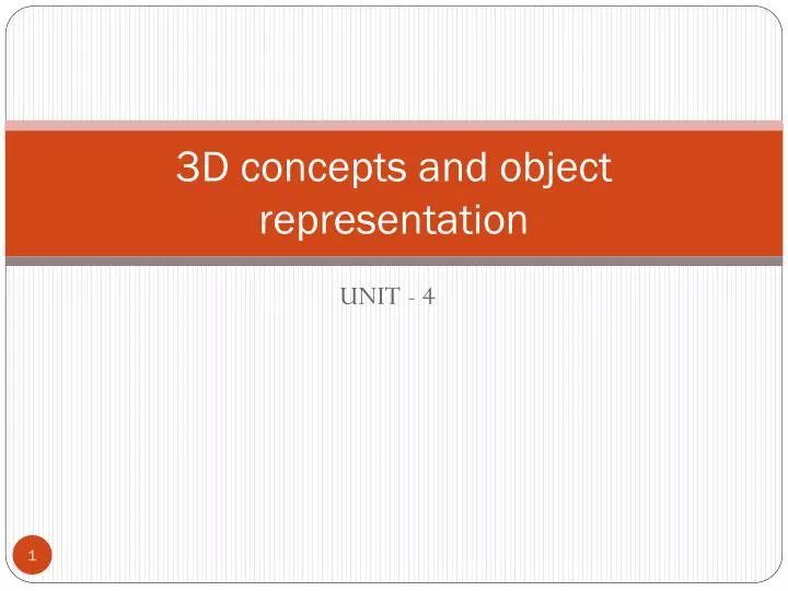 PPT - 3D concepts and object representation PowerPoint Presentation ...