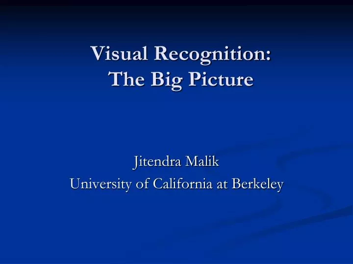 PPT - Visual Recognition: The Big Picture PowerPoint Presentation, free ...