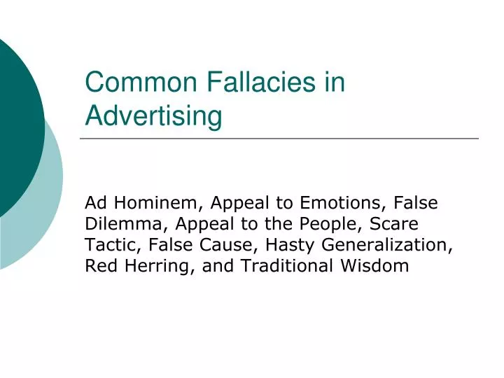 PPT - Common Fallacies in Advertising PowerPoint Presentation, free ...