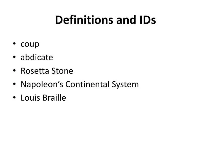 PPT - Definitions and IDs PowerPoint Presentation, free download - ID ...