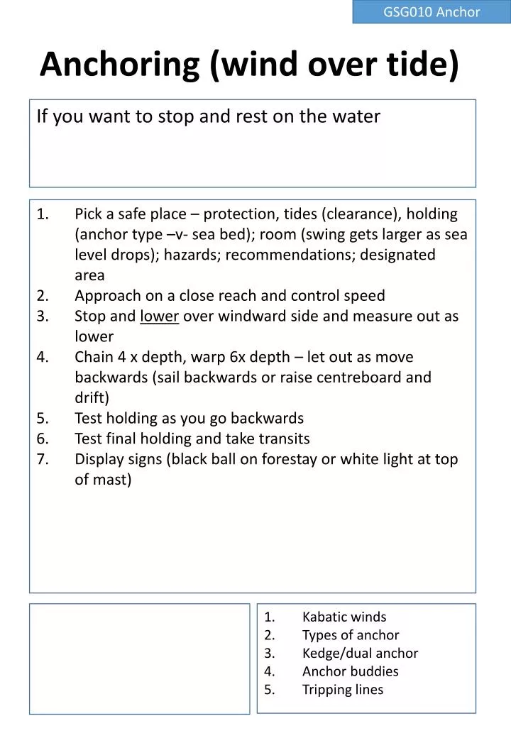 PPT - Anchoring (wind over tide) PowerPoint Presentation, free download ...