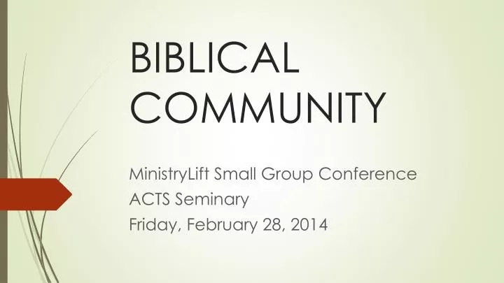 PPT - BIBLICAL COMMUNITY PowerPoint Presentation, free download - ID ...