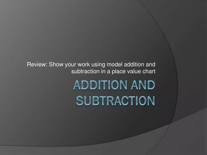 PPT - Addition and Subtraction PowerPoint Presentation, free download ...