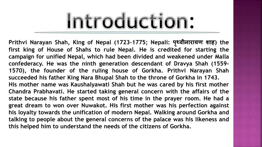 PPT - Life of king PN Shah PowerPoint Presentation, free download - ID ...