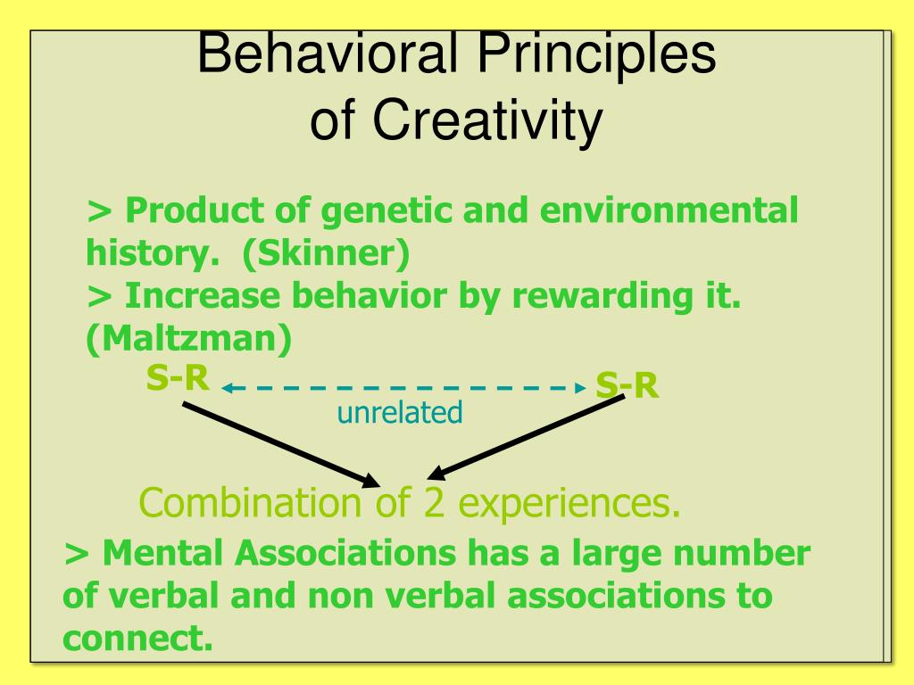 PPT - Creative Behavior Juanita Sagan, Oakland California PowerPoint ...