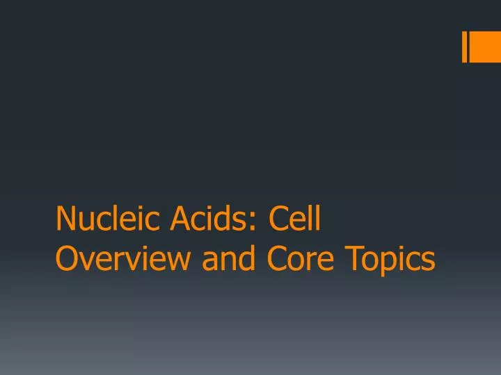 PPT - Nucleic Acids: Cell Overview and Core Topics PowerPoint ...