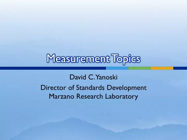 PPT - Measurement Topics PowerPoint Presentation, free download - ID ...