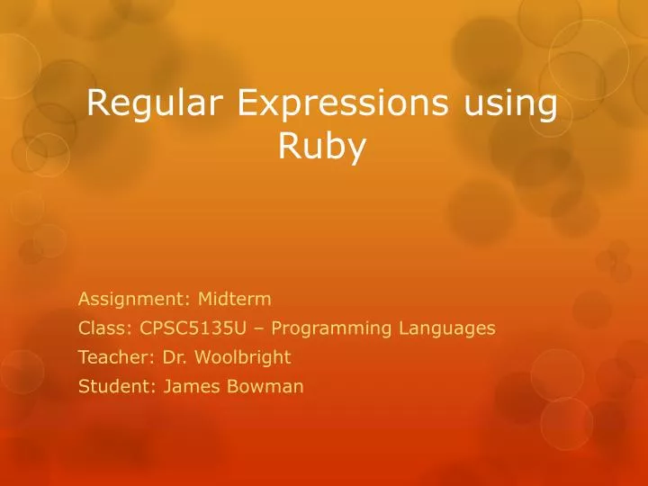 PPT - Regular Expressions using Ruby PowerPoint Presentation, free download - ID:2382193