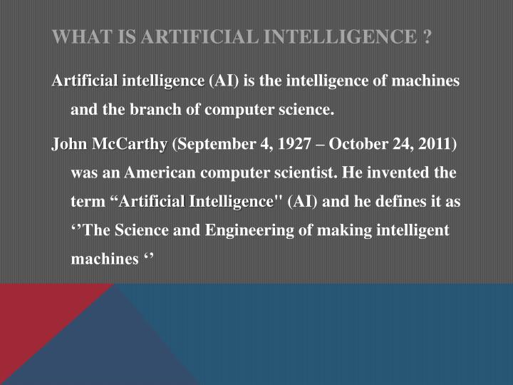 PPT - Artificial Intelligence PowerPoint Presentation - ID:2382904