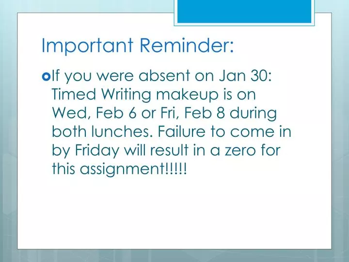 PPT - Important Reminder: PowerPoint Presentation, free download - ID ...