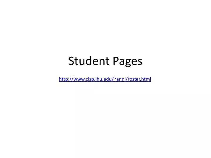 PPT - Student Pages PowerPoint Presentation, free download - ID:2384408