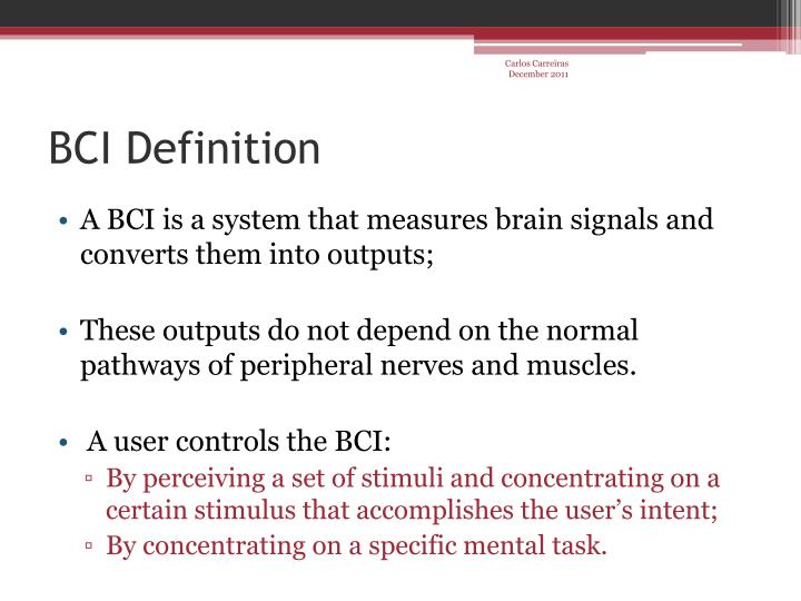 PPT - Brain-Computer Interface (BCI) in a Motor Imagery Paradigm ...