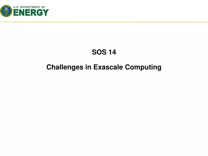 PPT - SOS 14 Challenges in Exascale Computing PowerPoint Presentation ...