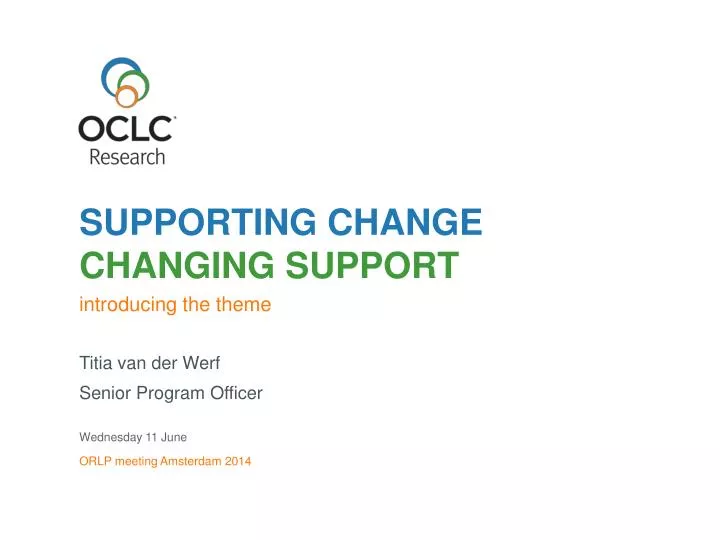 PPT - SUPPORTING CHANGE CHANGING SUPPORT PowerPoint Presentation, free ...
