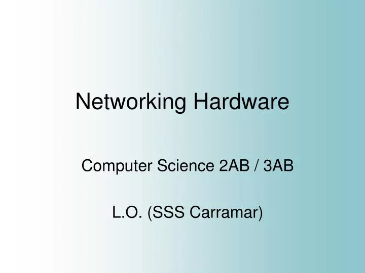 PPT - Networking Hardware PowerPoint Presentation, free download - ID ...