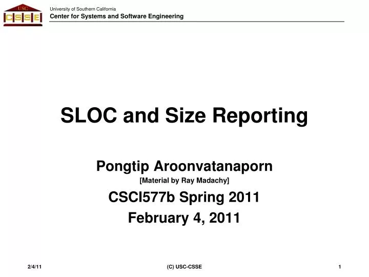 PPT - SLOC and Size Reporting PowerPoint Presentation, free download ...