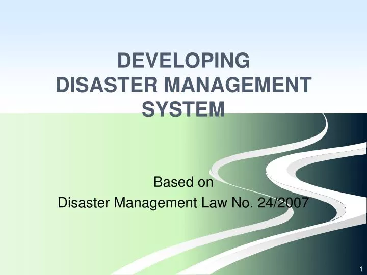 PPT - DEVELOPING DISASTER MANAGEMENT SYSTEM PowerPoint Presentation ...