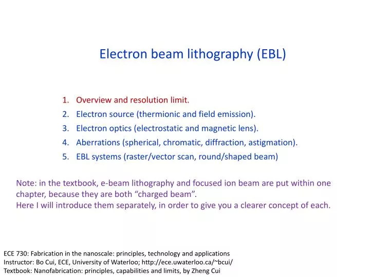 PPT - Electron beam lithography (EBL) PowerPoint Presentation, free ...