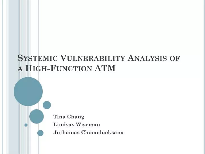 PPT - Systemic Vulnerability Analysis of a High-Function ATM PowerPoint ...