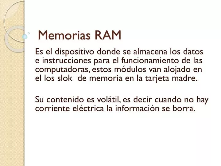 PPT - Memorias RAM PowerPoint Presentation, free download - ID:2386855