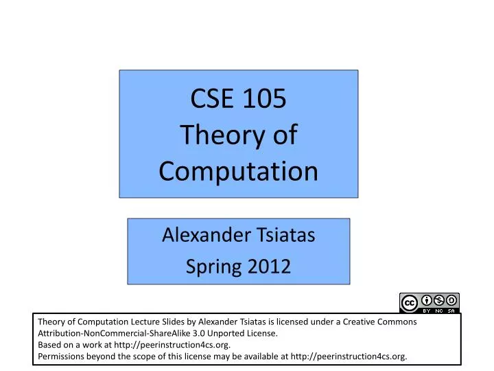 Ppt Cse 105 Theory Of Computation Powerpoint Presentation Free Download Id 2386952