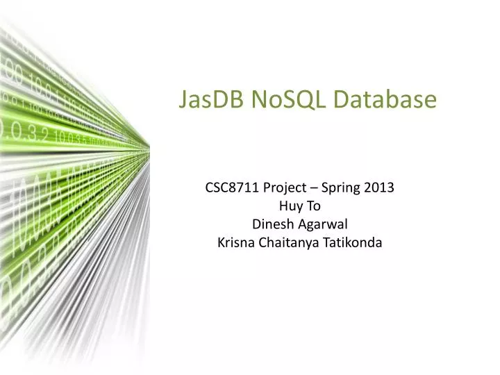 PPT - JasDB NoSQL Database PowerPoint Presentation, free download - ID ...