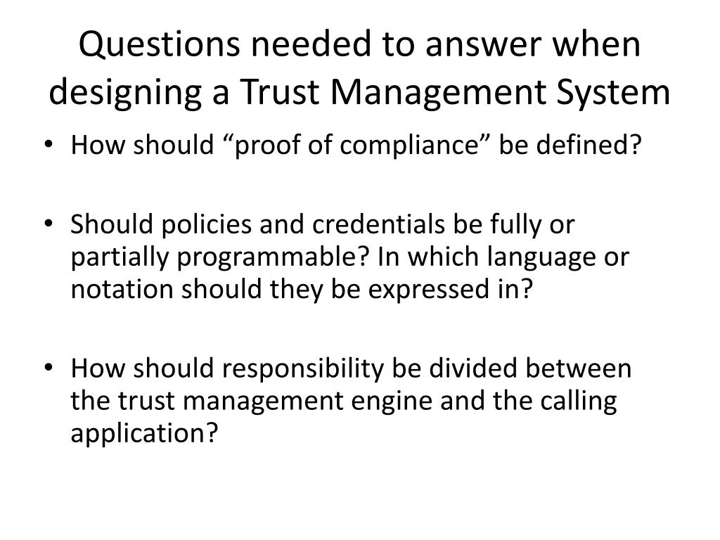 PPT - The Role of Trust Management in Distributed Systems PowerPoint ...
