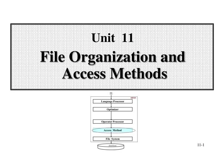 PPT - Unit 11 File Organization and Access Methods PowerPoint ...