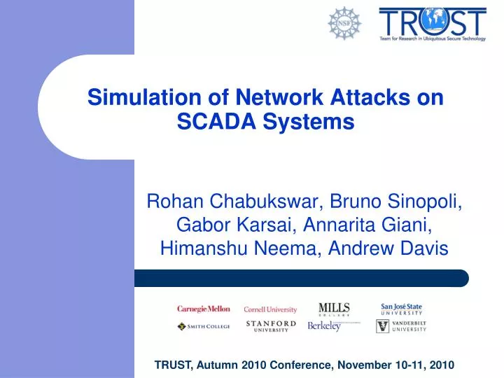 PPT - Simulation of Network Attacks on SCADA Systems PowerPoint ...