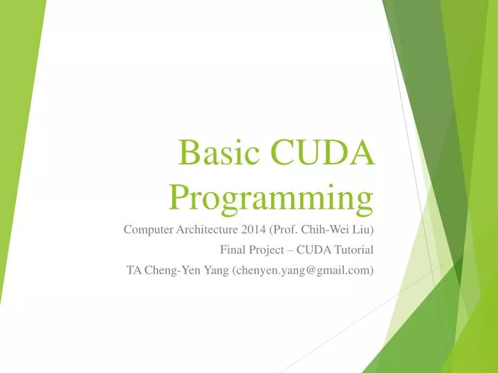 Ppt Basic Cuda Programming Powerpoint Presentation Free Download Id2387557 