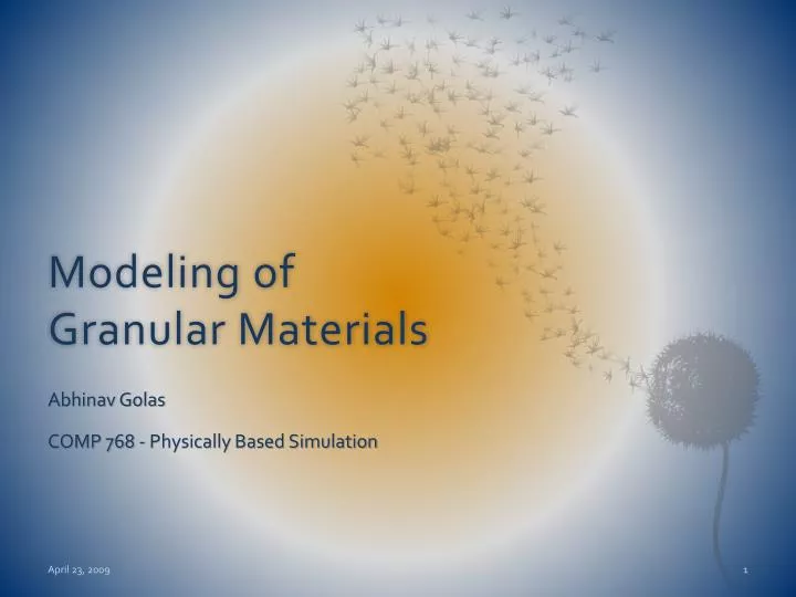 PPT - Modeling of Granular Materials PowerPoint Presentation, free ...