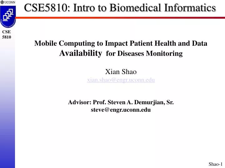PPT - CSE5810: Intro to Biomedical Informatics PowerPoint Presentation ...