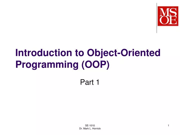 Ppt Introduction To Object Oriented Programming Oop Powerpoint