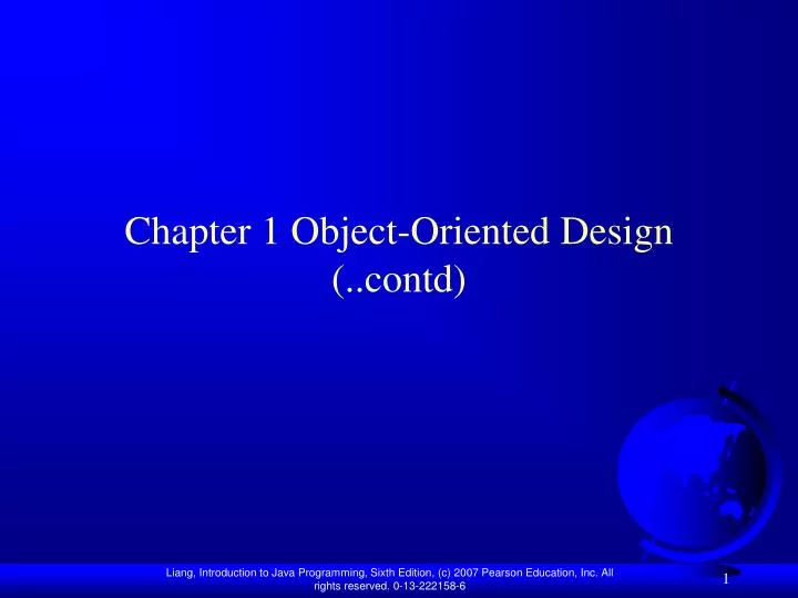 PPT - Chapter 1 Object-Oriented Design (.. contd ) PowerPoint ...