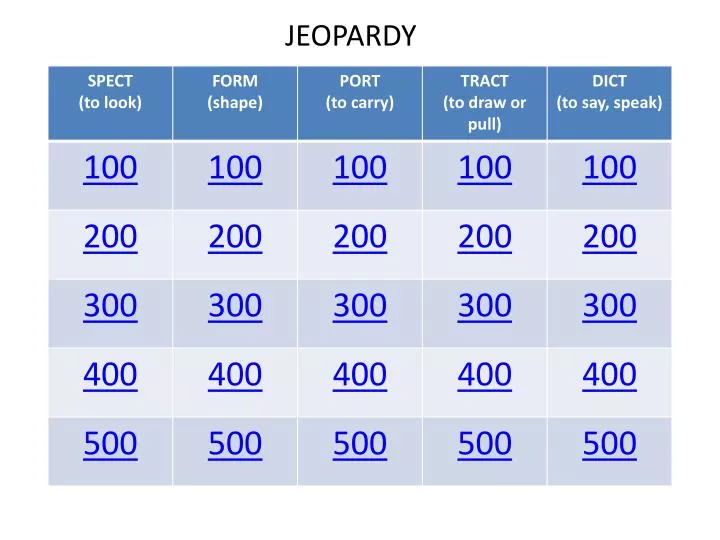 PPT - JEOPARDY PowerPoint Presentation, free download - ID:2388924