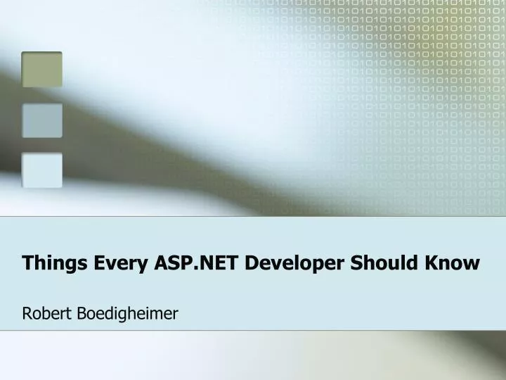 PPT - Things Every ASP.NET Developer Should Know PowerPoint ...