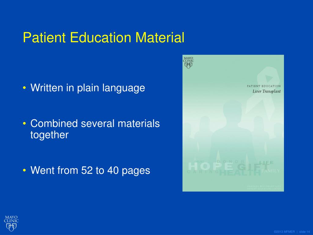 PPT - Advancing Health Literacy of Transplant Patients and Caregivers ...