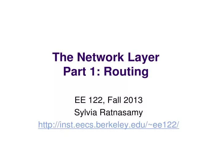 Ppt The Network Layer Part 1 Routing Powerpoint Presentation Free Download Id 2389602