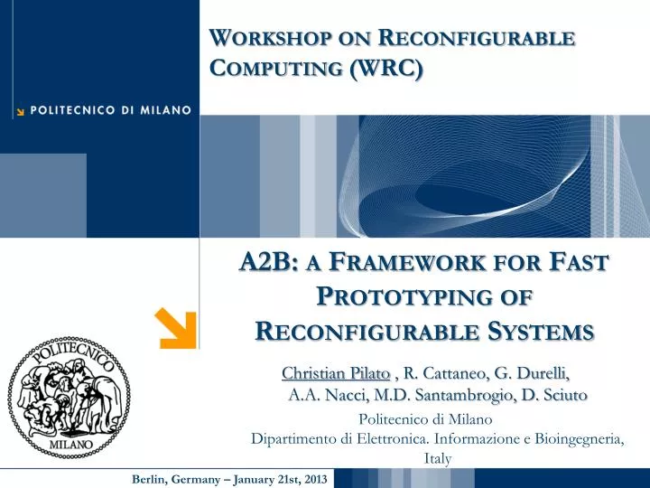 PPT - A2B: a Framework for Fast Prototyping of Reconfigurable Systems PowerPoint Presentation ...