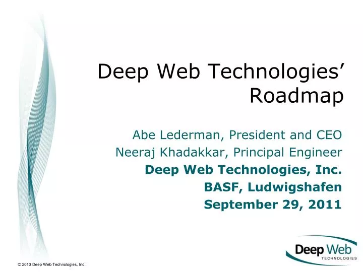 PPT - Deep Web Technologies’ Roadmap PowerPoint Presentation, free ...